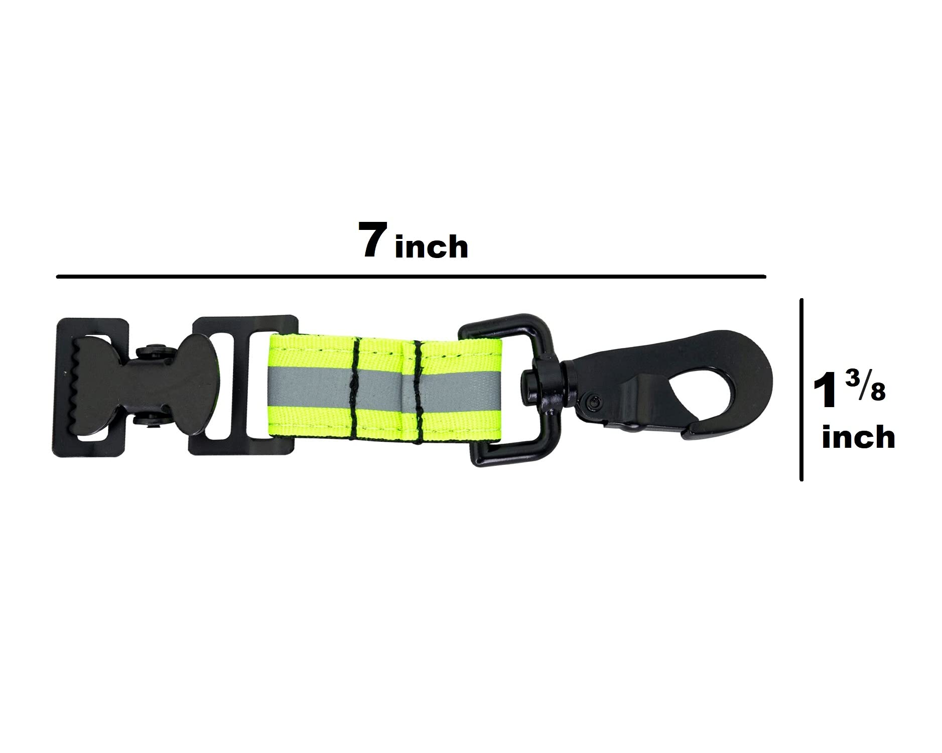 LINE2design Glove Strap - Firefighter Work Glove Holder - Emergency Firefighting Rescue Turnout Gear Reflective Nylon Webbing Gloves Safety Leash with Heavy Duty Alligator Clip - Green