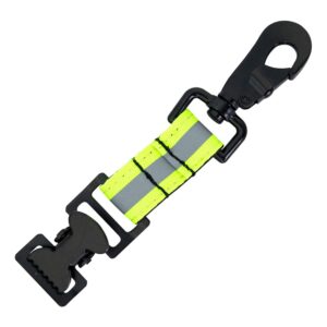 LINE2design Glove Strap - Firefighter Work Glove Holder - Emergency Firefighting Rescue Turnout Gear Reflective Nylon Webbing Gloves Safety Leash with Heavy Duty Alligator Clip - Green