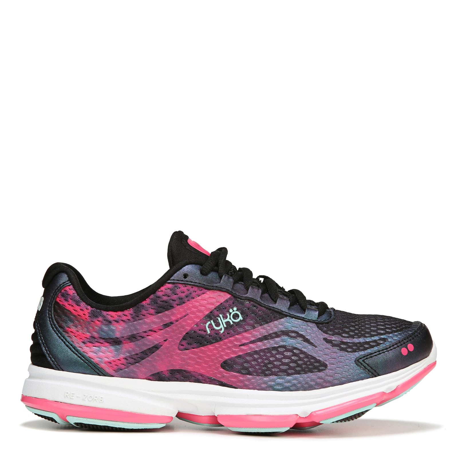 Ryka Women's Devotion Plus 2 Walking Shoe, Black Pink, 8.5 US