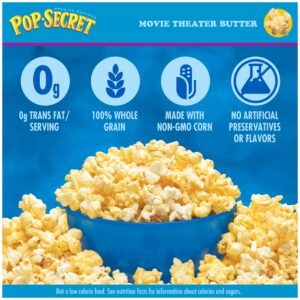 Pop Secret Microwave Popcorn, Movie Theater Butter Flavor, 1.75 Oz Snack Bags, (Pack of 12)