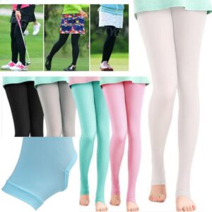 FBA Golf Sun Protection Golf Pants Cool Ice Silk Stocking Sport Leggings[White]