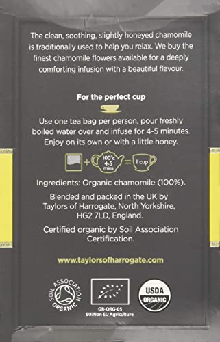 Taylors of Harrogate Organic Chamomile Herbal Tea, 50 Teabags