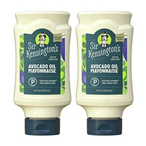 sir kensington's mayonnaise avocado oil mayo 2 count keto diet & paleo diet certified gluten free & non-gmo project verified condiment 12 oz