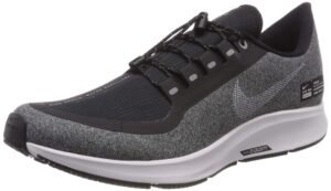 nike womens air zoom pegasus 35 shield fabric low top lace up running sneaker, black/white-cool grey noir/gris frais/blanc, 6