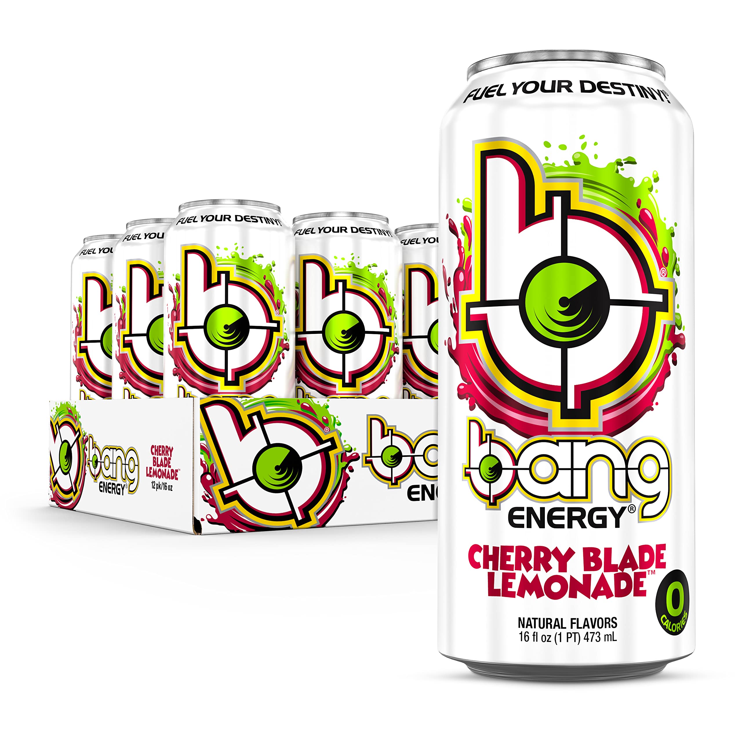 Bang Energy Cherry Blade Lemonade, Sugar-Free Energy Drink, 16-Ounce (Pack of 12)