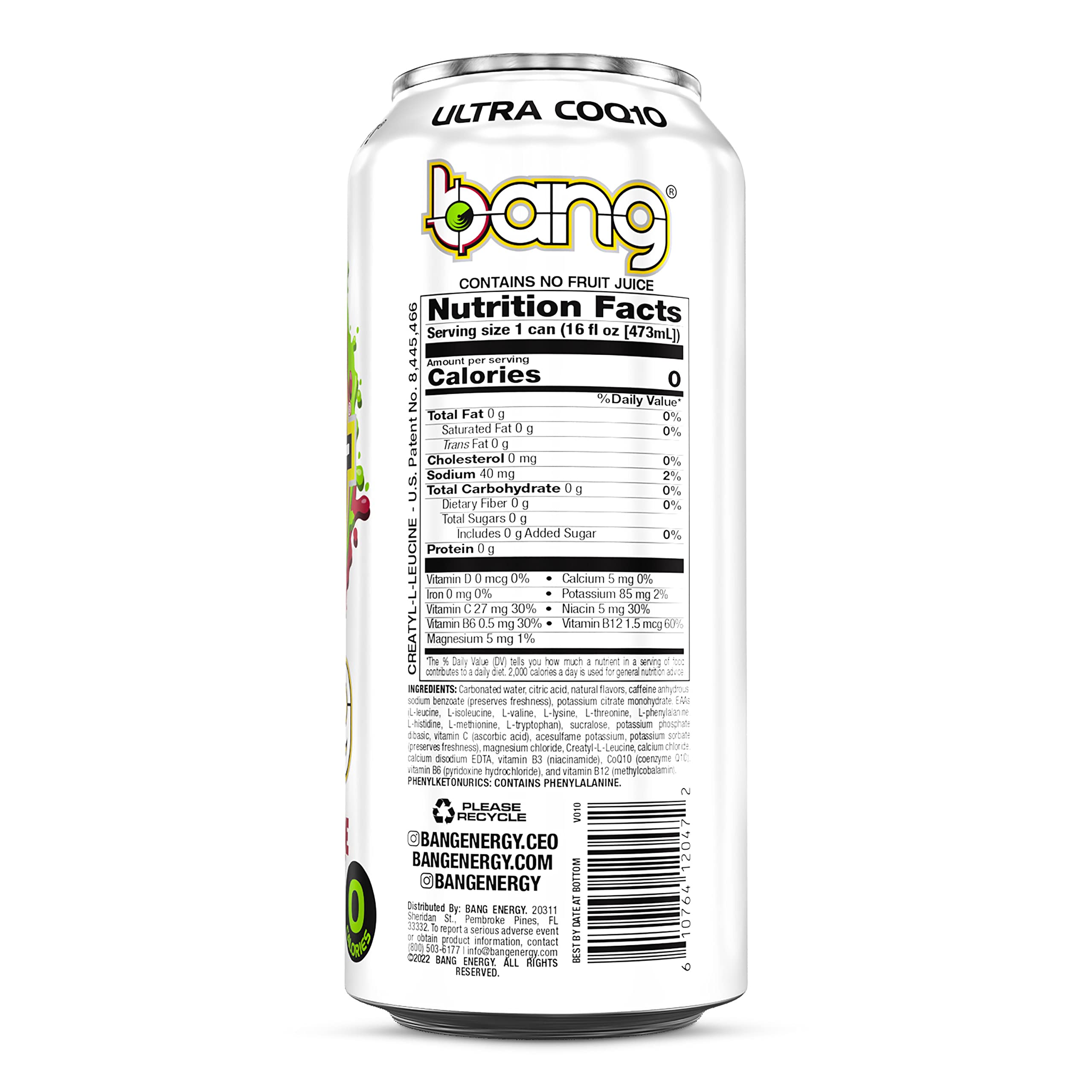 Bang Energy Cherry Blade Lemonade, Sugar-Free Energy Drink, 16-Ounce (Pack of 12)