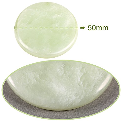 2 Pieces Jade Stone for Lash Glue Eyelash Extension Round Jade Stone Lash Glue Holders Adhesive Pallet Fake Eye Lash Holder Base 2 Inch (Green)