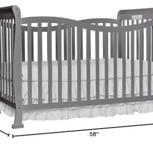 Dream On Me Violet 7-in-1 Convertible Life Style Crib in Steel Grey, Greenguard Gold Certified, 4 Mattress Height Settings, Made of Sustainable New Zealand Pinewood