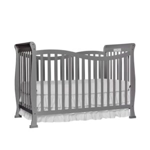 dream on me violet 7-in-1 convertible life style crib in steel grey, greenguard gold certified, 4 mattress height settings, made of sustainable new zealand pinewood