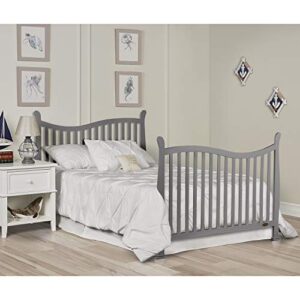 Dream On Me Violet 7-in-1 Convertible Life Style Crib in Steel Grey, Greenguard Gold Certified, 4 Mattress Height Settings, Made of Sustainable New Zealand Pinewood