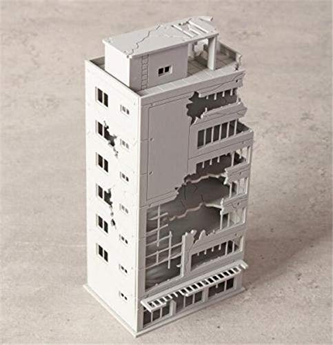 EatingBiting N Scale 1/144 1:144 Ruined Damaged Building After War Assembling Model Outland Realism Scene for DIY Sand Table Garden Micro Landscape Ornaments Decor Supply DIY Player Spray Painting