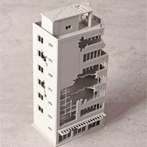 EatingBiting N Scale 1/144 1:144 Ruined Damaged Building After War Assembling Model Outland Realism Scene for DIY Sand Table Garden Micro Landscape Ornaments Decor Supply DIY Player Spray Painting