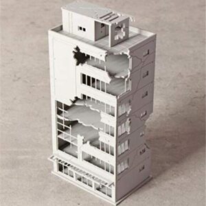 EatingBiting N Scale 1/144 1:144 Ruined Damaged Building After War Assembling Model Outland Realism Scene for DIY Sand Table Garden Micro Landscape Ornaments Decor Supply DIY Player Spray Painting