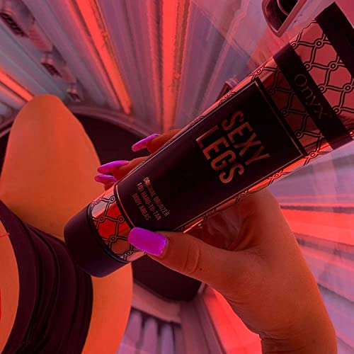 Onyx Sexy Legs Tanning Lotion with Bronzer - Gradual Leg Makeup - Double Bronzing Lotion for Perfectly Tanned Legs and Hard To Tan Body Parts - Legs Tanner with Anti-Orange Technology