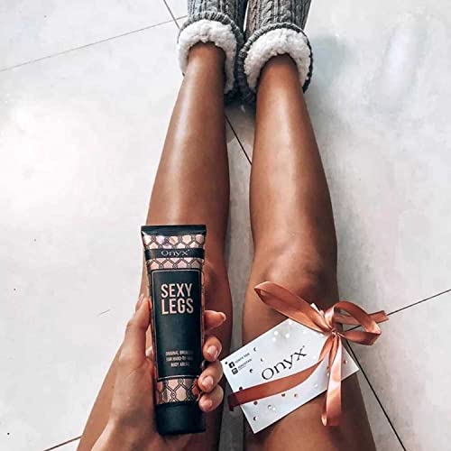 Onyx Sexy Legs Tanning Lotion with Bronzer - Gradual Leg Makeup - Double Bronzing Lotion for Perfectly Tanned Legs and Hard To Tan Body Parts - Legs Tanner with Anti-Orange Technology