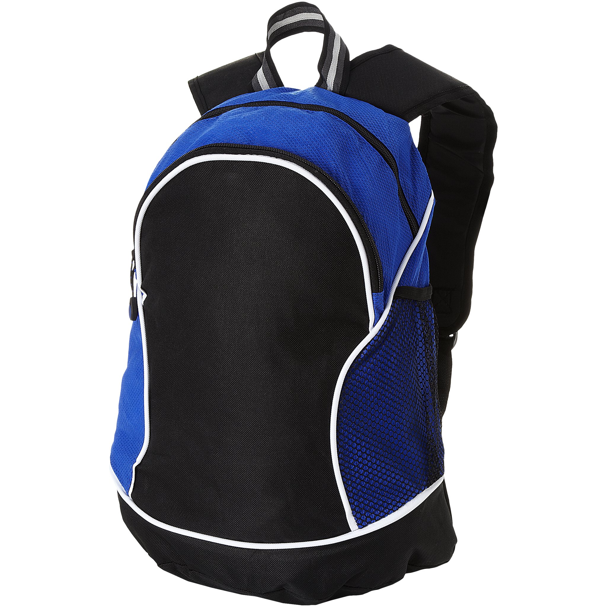 Bullet Boomerang Backpack (11.4 x 7.1 x 16.5 inches) (Solid Black/Royal Blue)