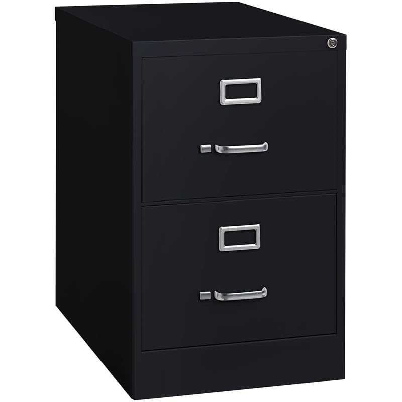 Scranton & Co 25" 2-Drawer Metal Legal Width Vertical File Cabinet in Black