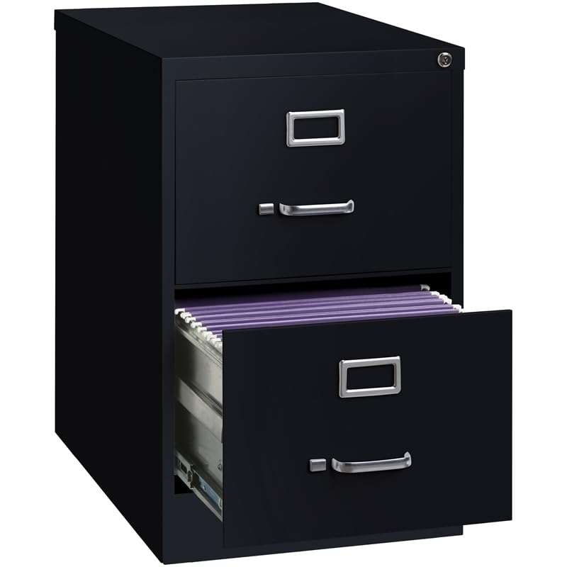 Scranton & Co 25" 2-Drawer Metal Legal Width Vertical File Cabinet in Black