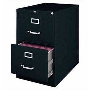 Scranton & Co 25" 2-Drawer Metal Legal Width Vertical File Cabinet in Black