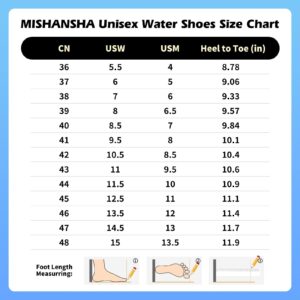 Mishansha Women's Water Shoes Breathable Beach Shoes for Men Barfoot Swim Shoes Quick-Dry Slip-On Aqua Shoe for Kayaking Fishing Diving Surfing Water Sports Carbon Black 11.5 Women/10 Men