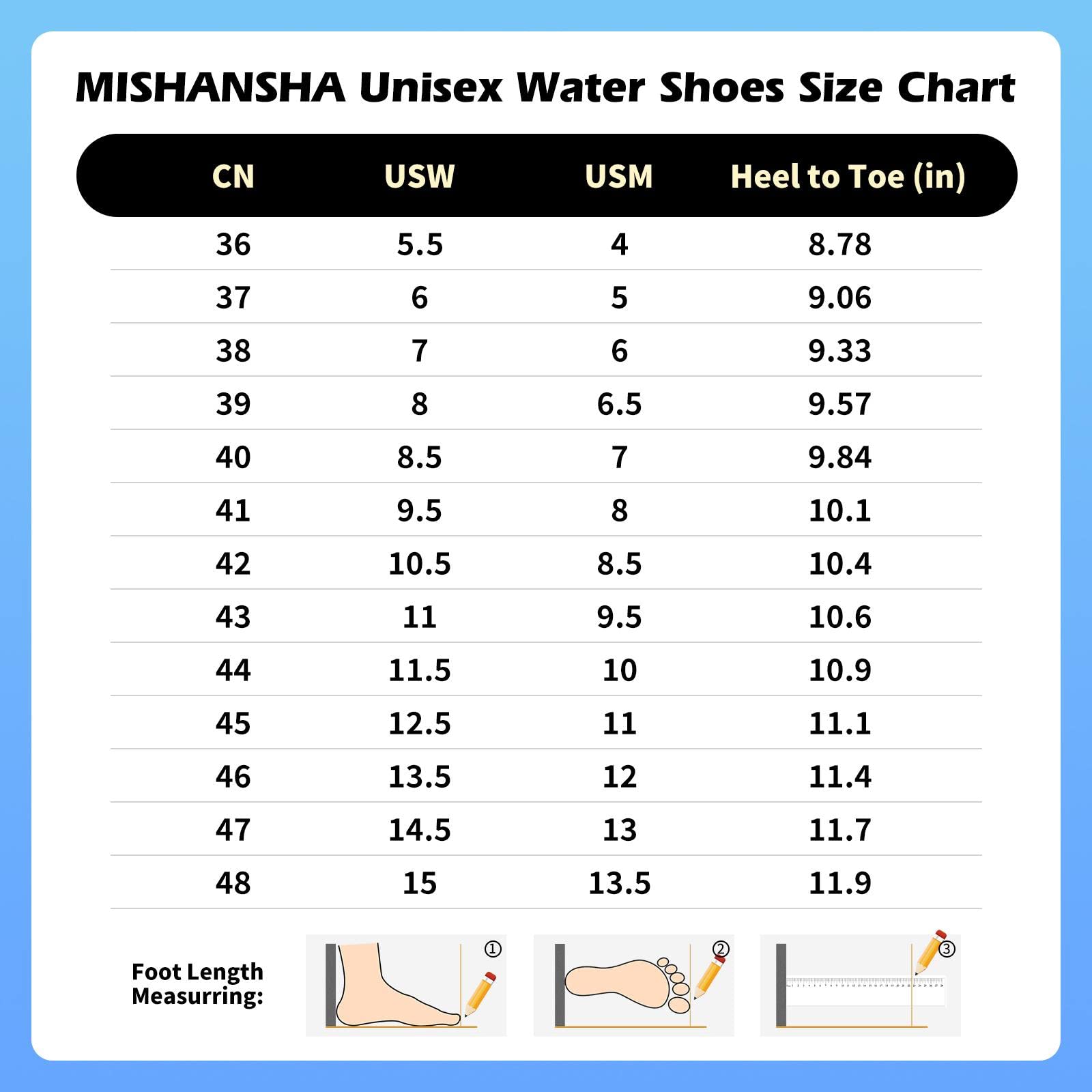 Mishansha Women's Water Shoes Breathable Beach Shoes for Men Barfoot Swim Shoes Quick-Dry Slip-On Aqua Shoe for Kayaking Fishing Diving Surfing Water Sports Carbon Black 11.5 Women/10 Men