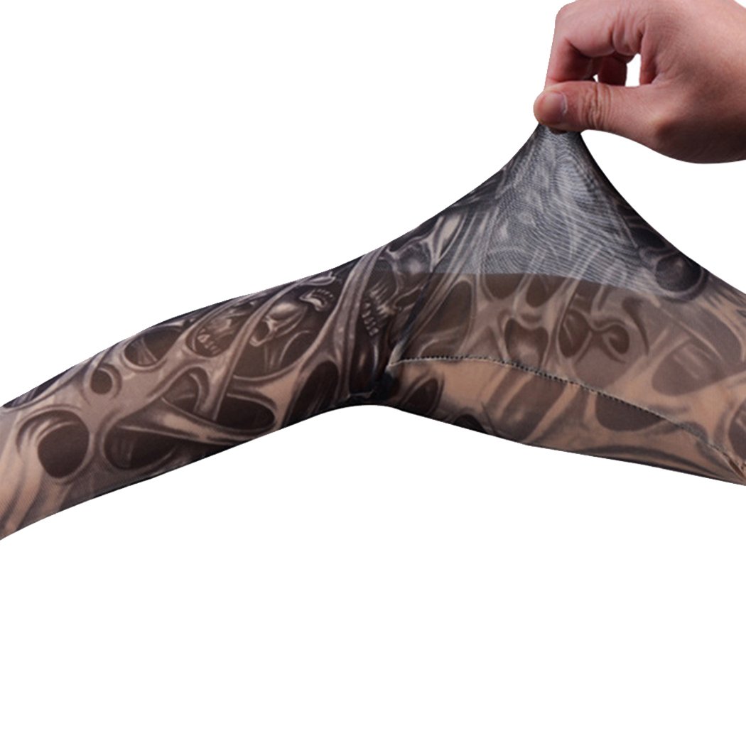 Toirxarn 8PCS Tattoo Sleeves Cool Temporary Sunscreen Arm Sleeves for Men Women Cycling Running Driving Sports-Colored Design