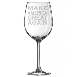 g136 make america great again wine glass etched donald trump president