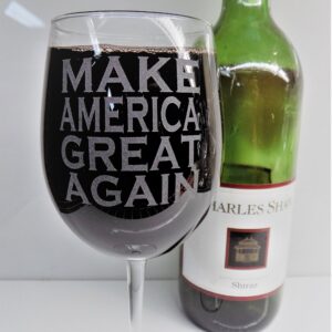 G136 Make America Great Again Wine Glass Etched Donald Trump President