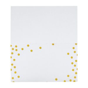 100 Pack Wedding Place Cards for Table Setting, Blank Table Name Cards, Gold Foil Polka Dot Place Cards for Birthday, Banquet, Events, Reserved Seating