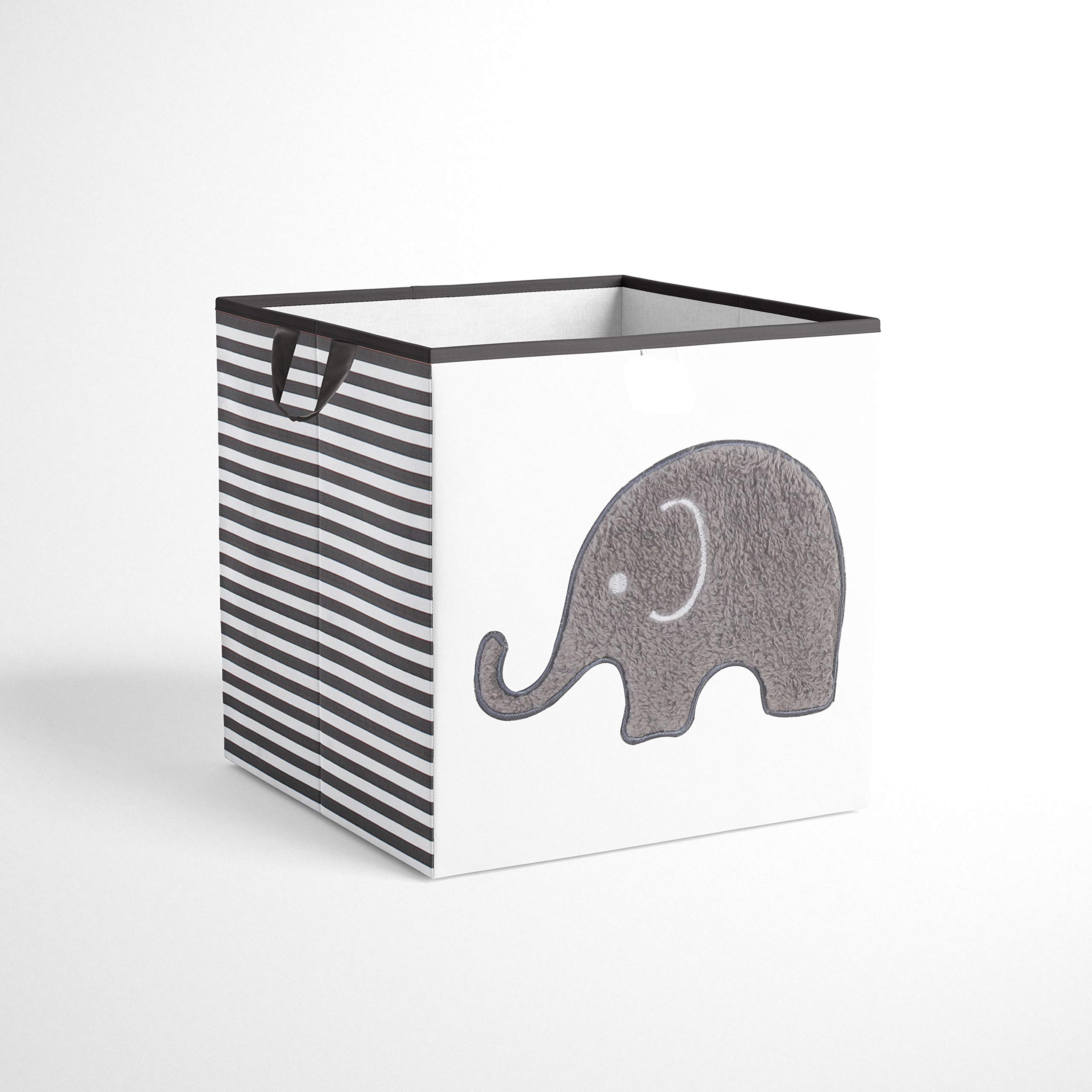 Bacati Elephants Unisex Fabric Storage Box/Tote, Grey