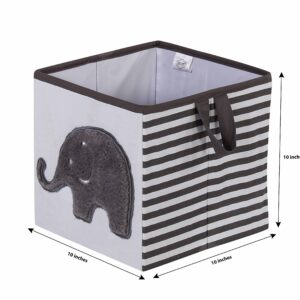 Bacati Elephants Unisex Fabric Storage Box/Tote, Grey