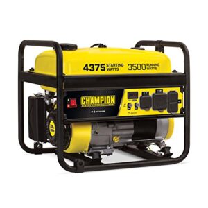 champion power equipment 100555 4375/3500-watt rv ready portable generator, yellow/black, carb