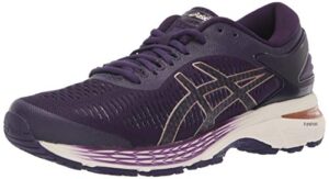 asics women's gel-kayano 25 running shoes, 5, night shade/cream