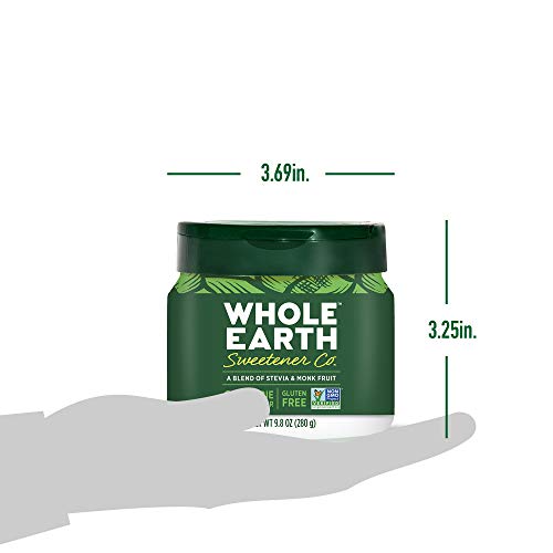 WHOLE EARTH Stevia & Monk Fruit Plant-Based Sweetener, 9.8 Ounce Jar