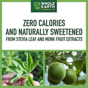 WHOLE EARTH Stevia & Monk Fruit Plant-Based Sweetener, 9.8 Ounce Jar