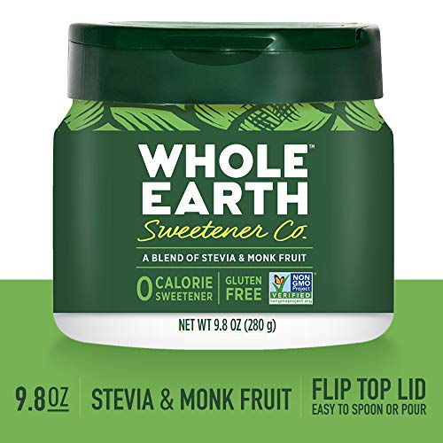 WHOLE EARTH Stevia & Monk Fruit Plant-Based Sweetener, 9.8 Ounce Jar