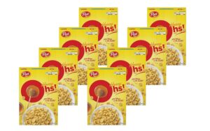 honey ohs! crunchy breakfast cereal os made with sweetened corn, oats and rice, 14 oz box (pack of 8)