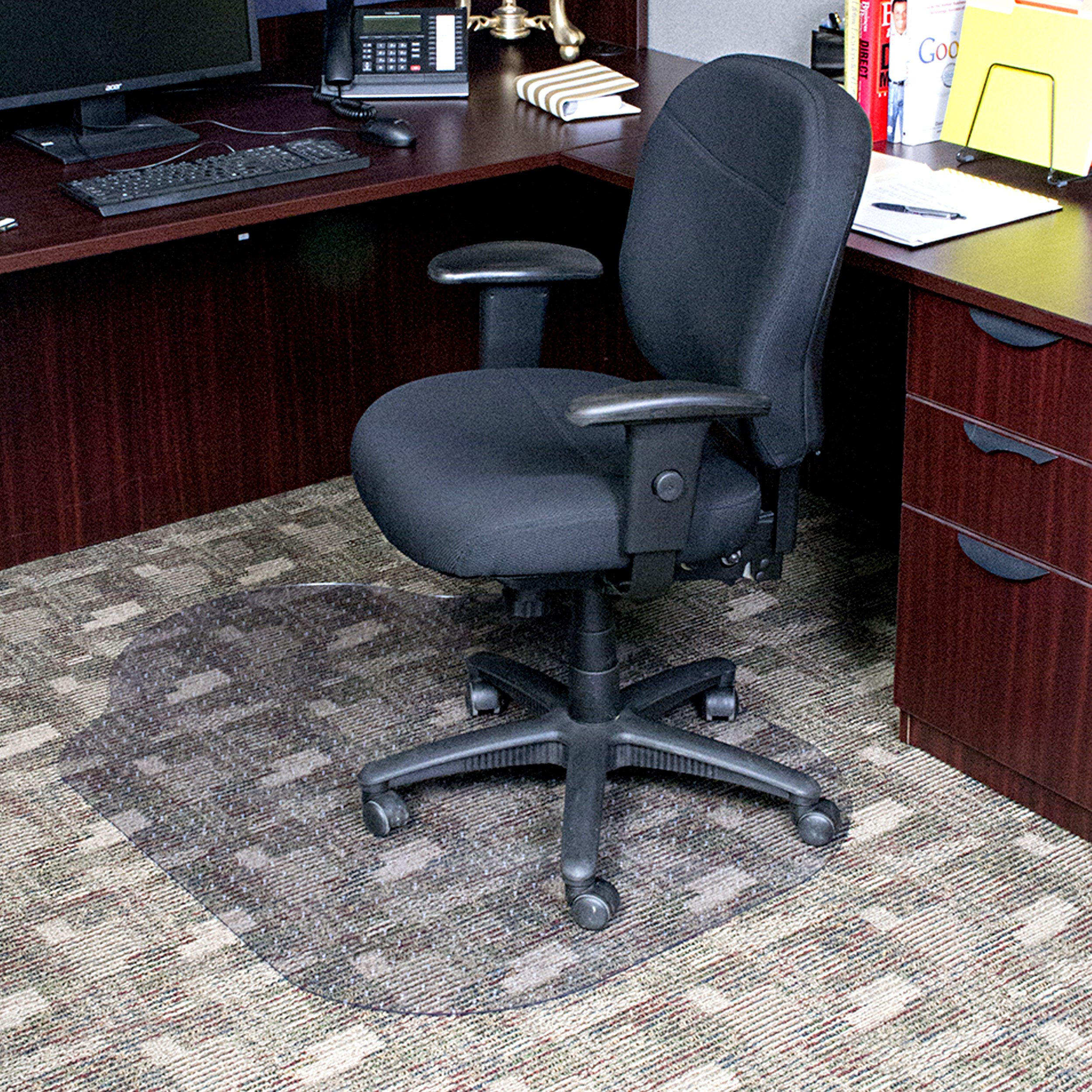 Evolve 36" x 48" Clear Office Chair Mat with Rounded Corners for Low Pile Carpets, Made in The USA, C515003G