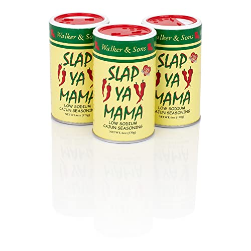 Slap Ya Mama Cajun Seasoning from Louisiana, Low Sodium Blend, No MSG and Kosher, 6 Ounce Can, Pack of 3