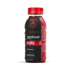 cheribundi 100% pure tart cherry juice, no sugar added - pro athlete post workout recovery - fight inflammation and support muscle recovery - 8 oz, 12 pack