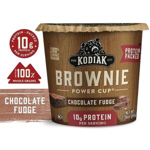 Kodiak Cakes Chocolate Fudge Brownie in a Cup, 2.36 Ounce (Pack of 12) (Packaging May Vary)