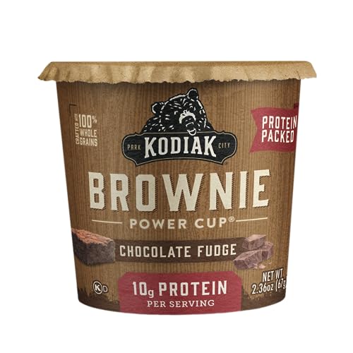 Kodiak Cakes Chocolate Fudge Brownie in a Cup, 2.36 Ounce (Pack of 12) (Packaging May Vary)