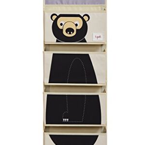 3 Sprouts Over The Door Baby Organizer - Essential Newborn Nursery Storage, Stuffed Animal Holder and Toy Organizer for Room and Closet - Bathroom and Bedroom Storage Solution - Hooks Included, Bear