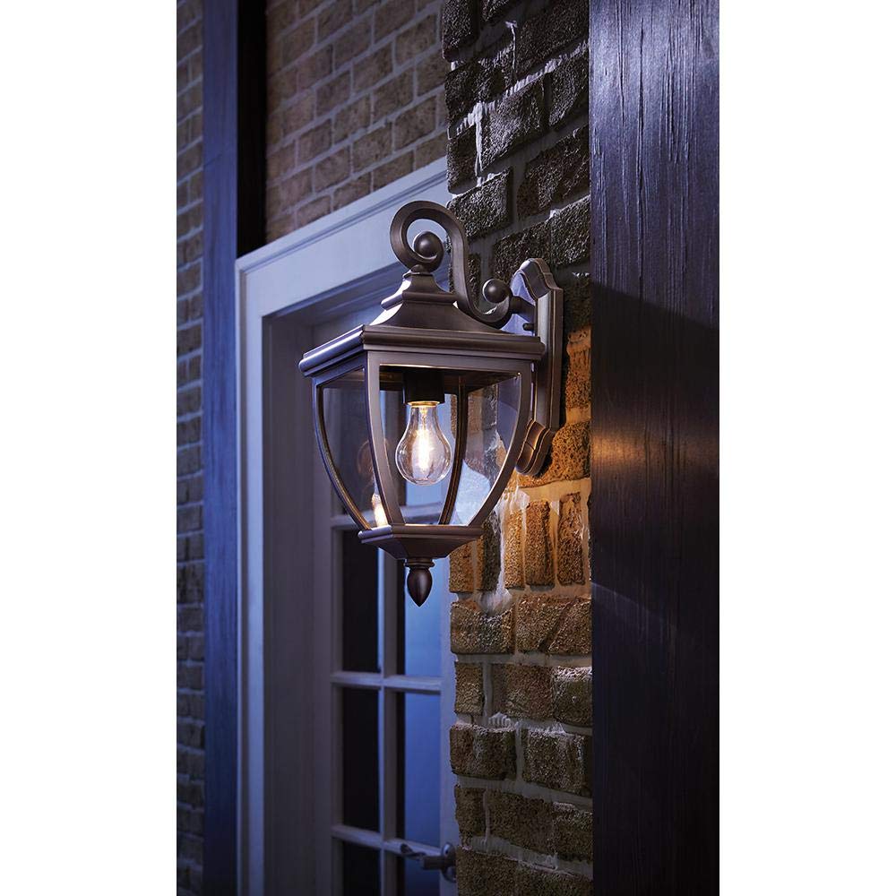 Home Decorators Collection 23462 1-Light Oil-Rubbed Bronze Outdoor 8" Wall Mount Lantern with Clear Glass