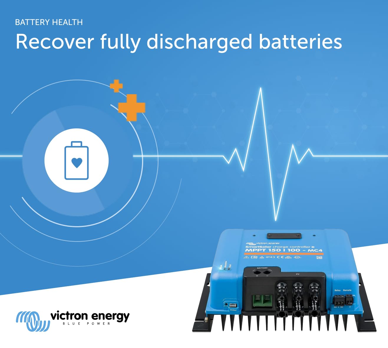 Victron Energy SmartSolar MPPT MC4 150V 100 amp 12/24/36/48-Volt Solar Charge Controller (Bluetooth)