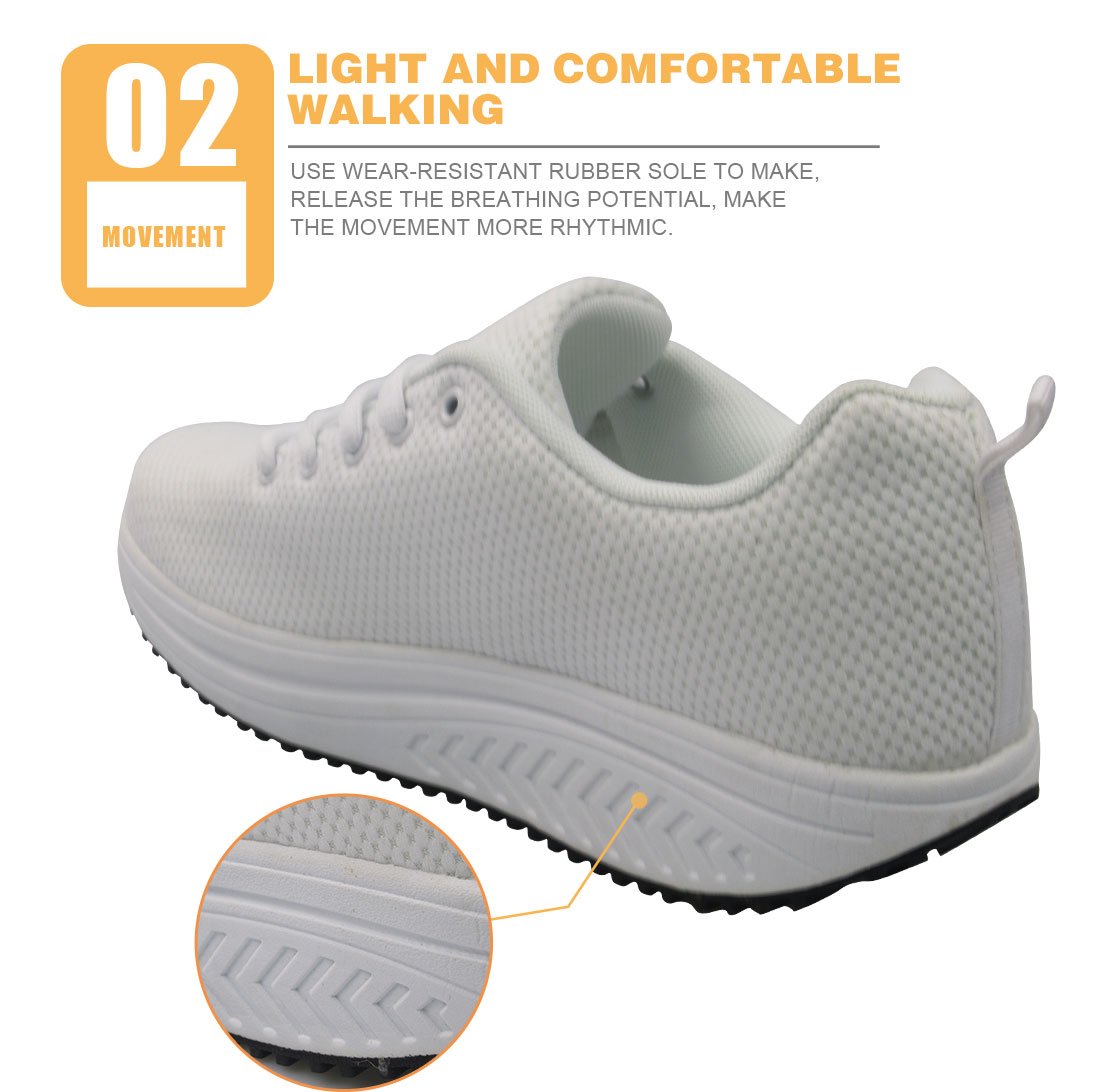 FOR U DESIGNS Fashionable Women Walking Shoes Casual Fitness Shake Wedges Sneaker US 7