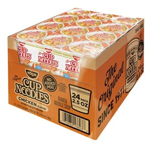 nissin cup noodles ramen noodle soup, chicken flavor 2.25 ounce (pack of 30)