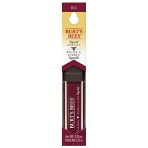 Burt's Bees 100% Natural Glossy Liquid Lipstick, Rushing Rose, 1 Tube