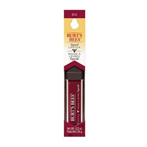 Burt's Bees 100% Natural Glossy Liquid Lipstick, Rushing Rose, 1 Tube