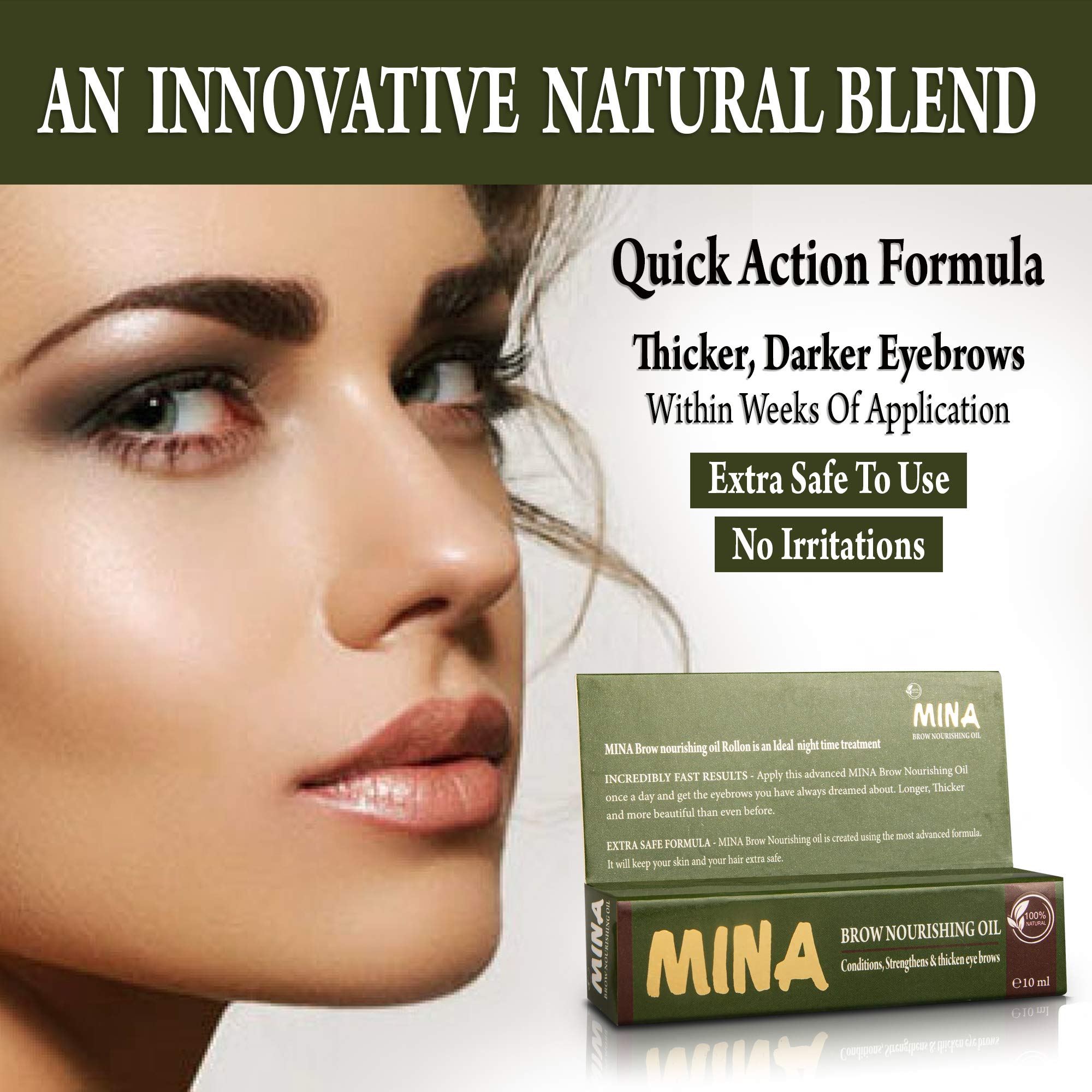 MINA iBrow Nourishing oil Stimulate Growth For Eyebrow, Eye Lashes, Hair, Skin Moisturizer(10 Ml)